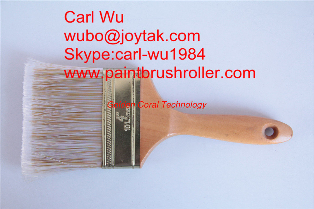 Natural pure bristle Chinese bristle synthetic mix paint brush wood handle plastic handle 4 inch PB-003