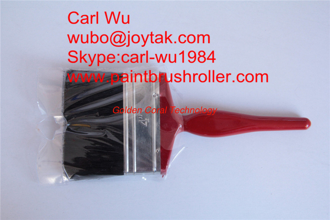 Natural pure bristle Chinese bristle synthetic mix paint brush wood handle plastic handle 4 inch PB-004