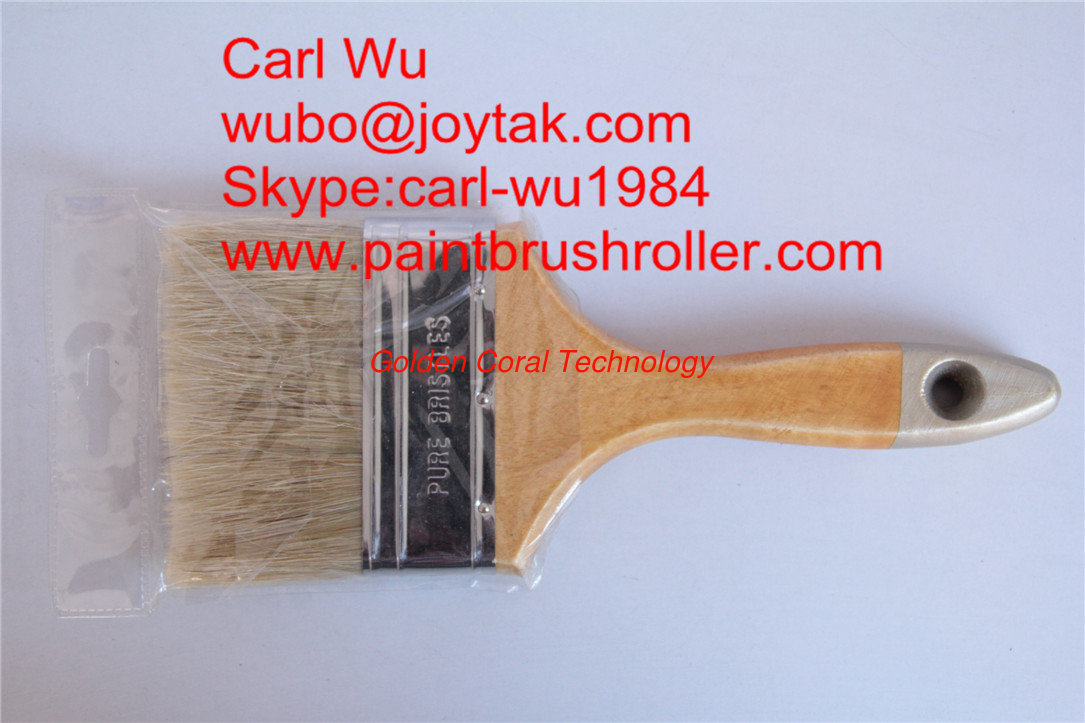 Natural pure bristle Chinese bristle synthetic mix paint brush wood handle plastic handle 4 inch PB-005