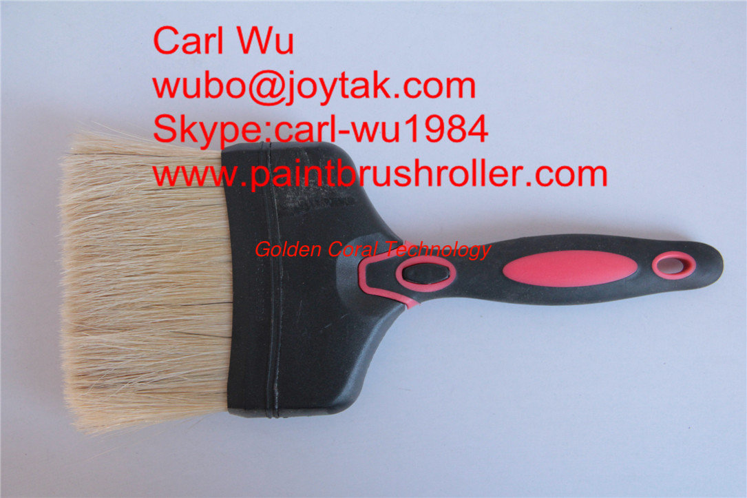 Natural pure bristle Chinese bristle synthetic mix paint brush wood handle plastic handle 4 inch PB-006
