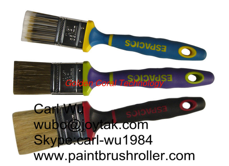 Natural bristle Chinese bristle synthetic mix 3 piece paint brush sets wood handle plastic handle 2 inch PBS-005