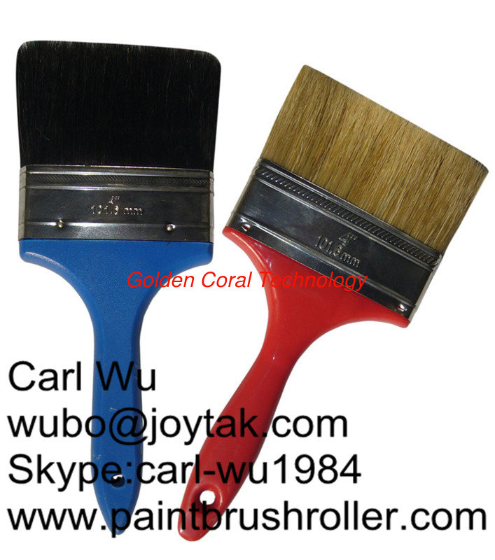 Natural bristle Chinese bristle synthetic mix 2 piece paint brush sets wood handle plastic handle 4 inch PBS-006