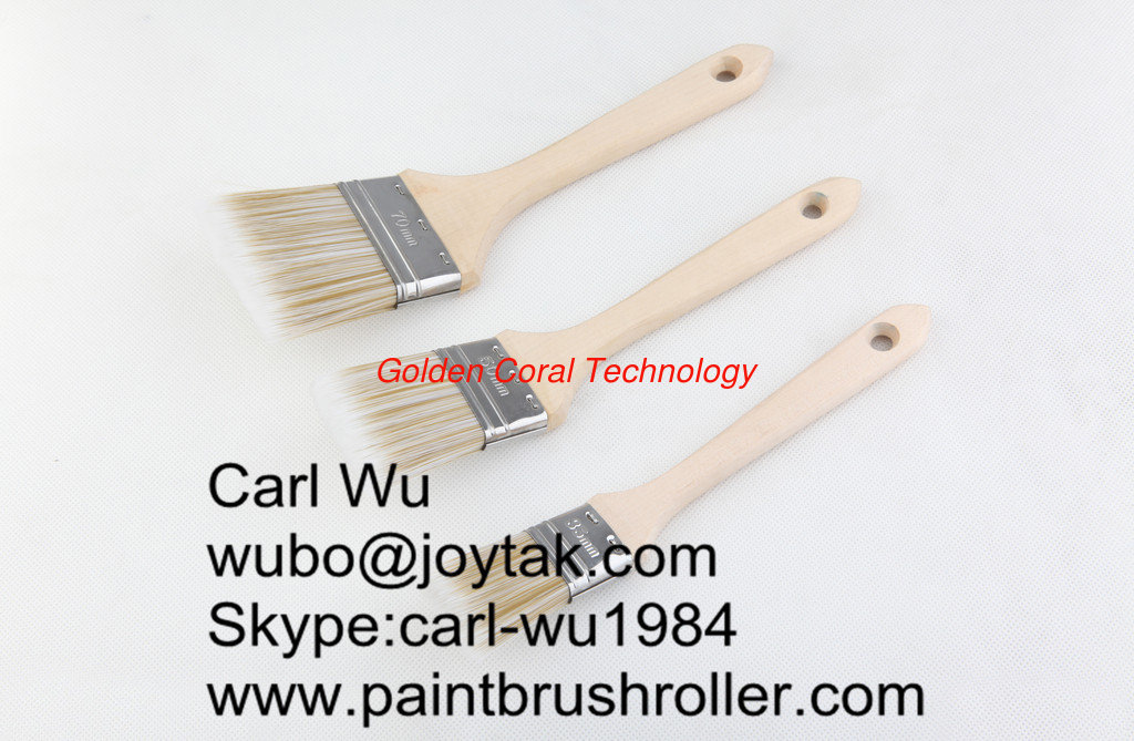 Natural bristle Chinese bristle synthetic mix 3 piece paint brush sets wood handle plastic handle 3 inch PBS-018