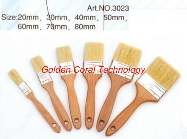 Wooden handle pure natural bristle Chinese bristle mix 6 piece paint brush sets No.3023