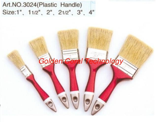 Plastic handle pure natural bristle Chinese bristle mix 6 piece paint brush sets No.3024