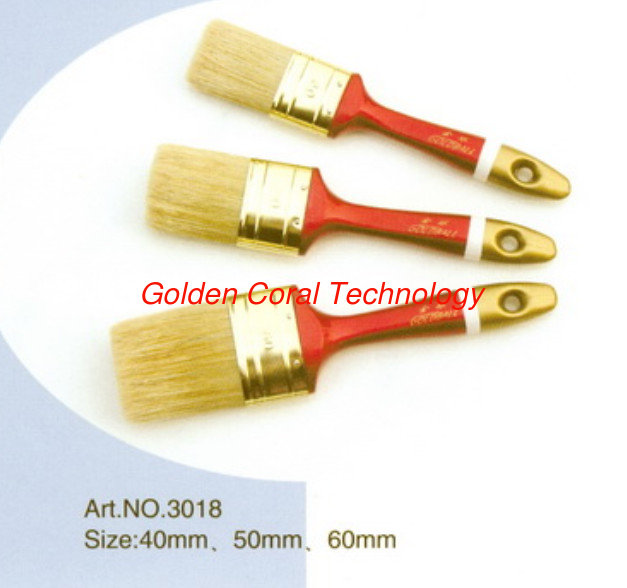 Plastic handle pure natural bristle Chinese bristle mix 3 piece paint brush sets No.3018