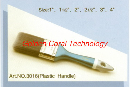 Plastic handle pure natural bristle Chinese bristle synthetic mix paint brush No.3016