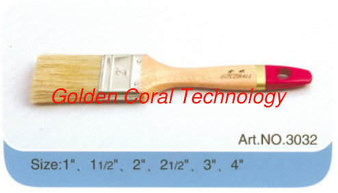 High quality wooden handle pure bristle 2" 3" 4"paint brush No.3032