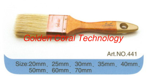 High quality wooden handle pure bristle 2" 3" 4"paint brush No.441