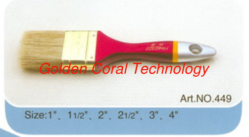 High quality chinese factory wooden handle gold plated pure bristle paint brush No.449