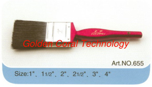 High quality different size wooden handle pure bristle paint brush No.655