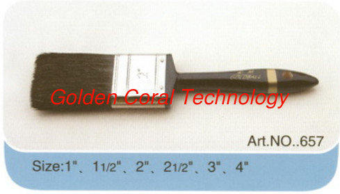 Best quality factory made different size wooden handle pure bristle paint brush No.657