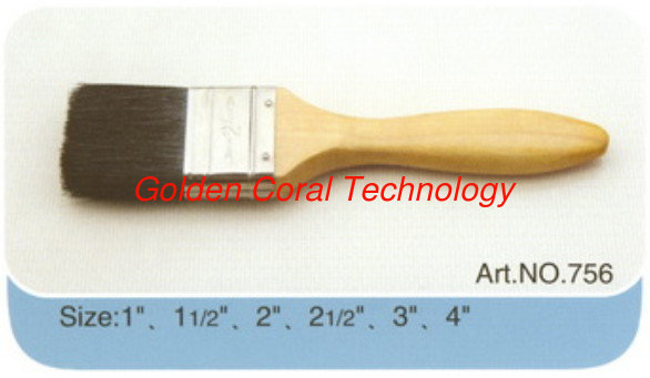 Factory made plastic or wooden handle pure bristle high quality paint brush No.756