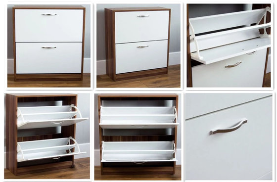 Modern design shoe rack of home livingroom furniture  Melamine cover frivolous shoe ark/shoe cabinet/shoe rack with door supplier