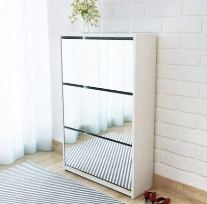 Modern design shoe rack of home livingroom furniture  Melamine cover frivolous shoe ark/shoe cabinet/shoe rack with door supplier