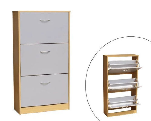 Modern design shoe rack of home livingroom furniture  Melamine cover frivolous shoe ark/shoe cabinet/shoe rack with door supplier