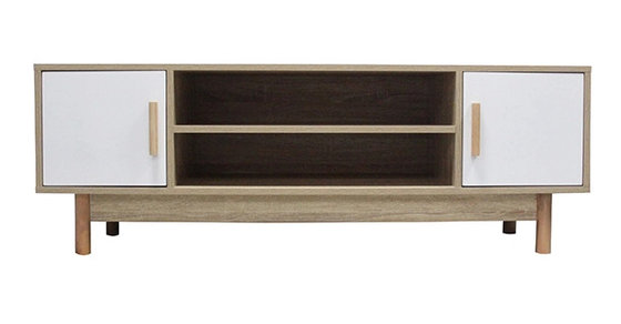 TV stand Cabinet and open storage options Chipboard with melamine finish Oak and White supplier