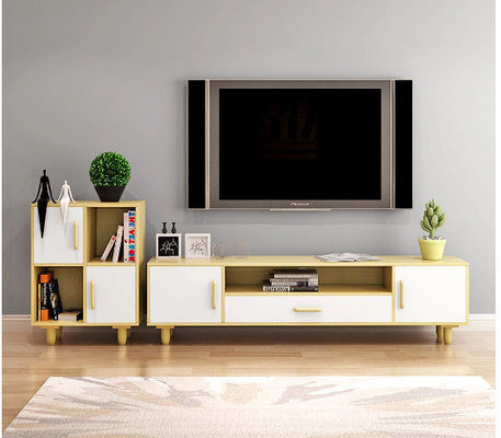 TV stand Cabinet and open storage options Chipboard with melamine finish Oak and White supplier