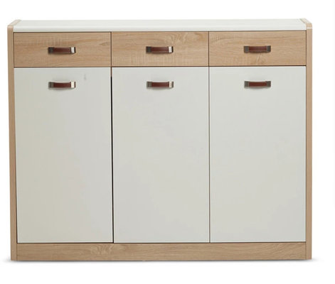 Modern design shoe rack of home livingroom furniture  Melamine cover frivolous shoe ark/shoe cabinet/shoe rack with door supplier