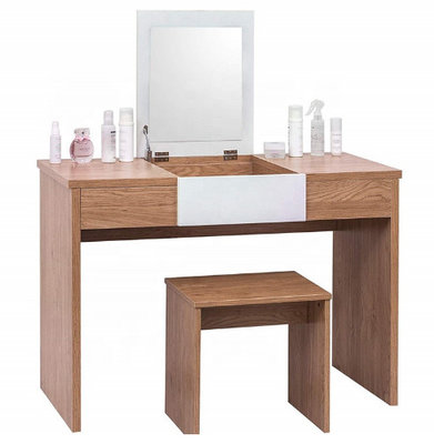 Hot Sale Wooden Grain Melamine Mirror Dressing Table supplier
