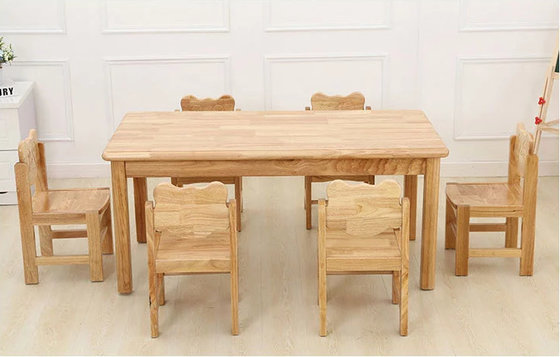 qihang QHD001 Kindergarten children's original wooden table chairs supplier