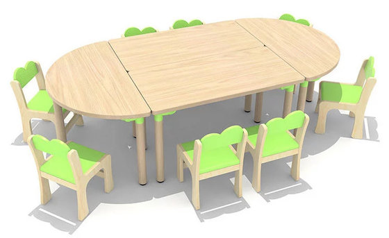qihang QHD001 Kindergarten children's original wooden table chairs supplier