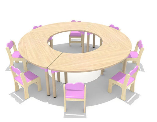qihang QHD001 Kindergarten children's original wooden table chairs supplier