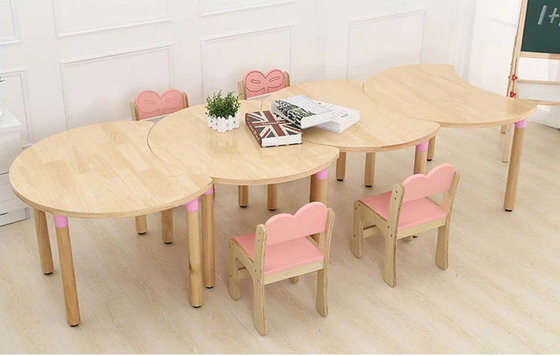 qihang QHD001 Kindergarten children's original wooden table chairs supplier
