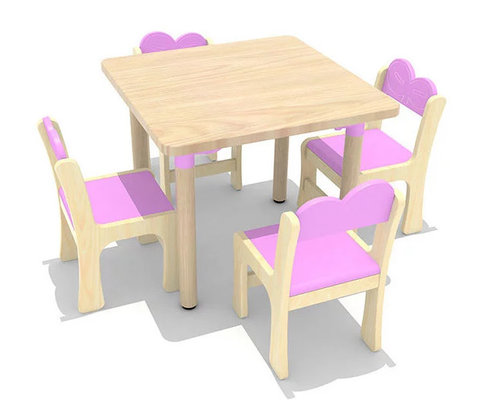 qihang QHD001 Kindergarten children's original wooden table chairs supplier
