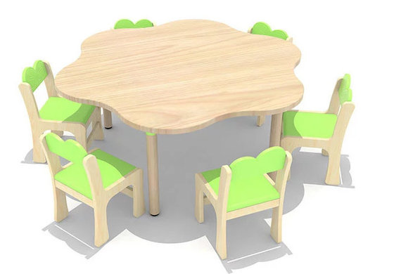 qihang QHD001 Kindergarten children's original wooden table chairs supplier