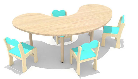 qihang QHD001 Kindergarten children's original wooden table chairs supplier