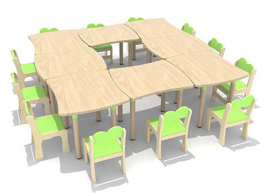 qihang QHD001 Kindergarten children's original wooden table chairs supplier