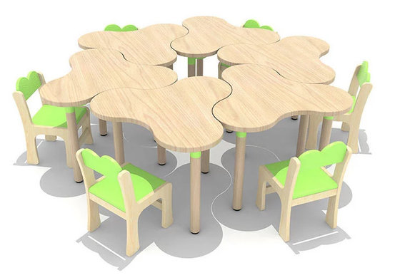 qihang QHD001 Kindergarten children's original wooden table chairs supplier