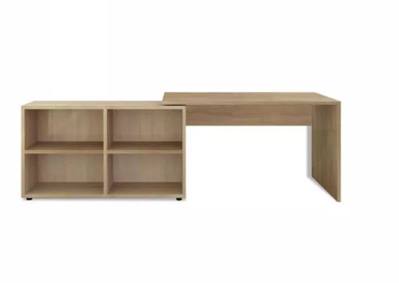 Corner Computer Desk Oak Office Workstation Shelves Furniture L Shaped PC Table supplier