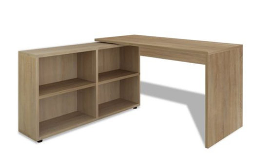 Corner Computer Desk Oak Office Workstation Shelves Furniture L Shaped PC Table supplier