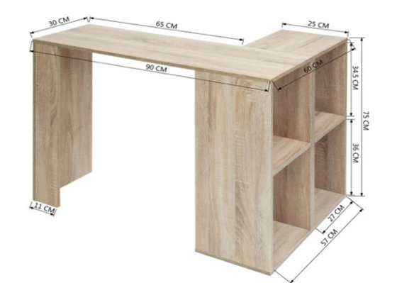 Modern Wooden Computer Table Laptop Notebook Desk Bookshelf with Storage for Home Workstation supplier