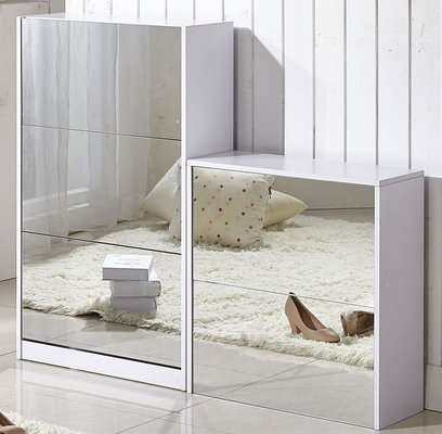For European large shoes mirrored wooden shoe cabinet QH01901 supplier