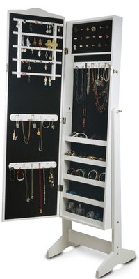 Jewelry storage cabinet with full length dressing mirror QH019081 supplier