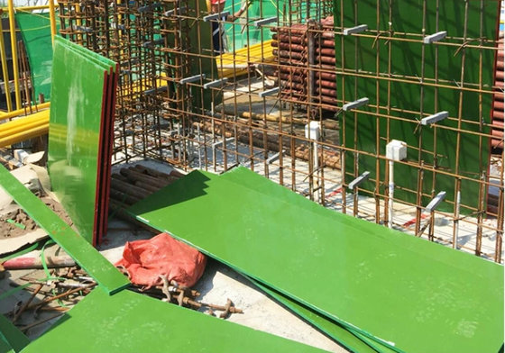 PP faced plywood super smooth 18mm thick green formwork panel supplier