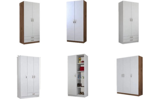 MS bedroom furniture 3 drawer 4 door Wardrobe with mirror supplier