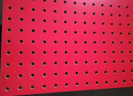 1220*2440*5mm Melamine MDF pegboard/perfotated board for display supplier