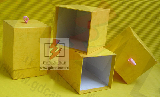 Yellow Gift Cardboard Jewellery Boxes / Womens Jewelry Box Paper