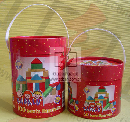 Handle Paper Cans Packaging Offest / CMKY / PMS Print Recoverable