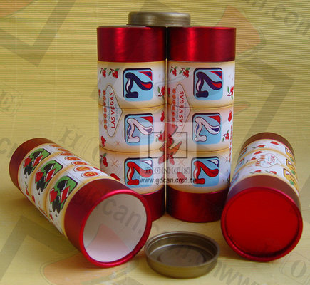 Recycle Paper Canister Packaging / Round Gift Boxes With Lids