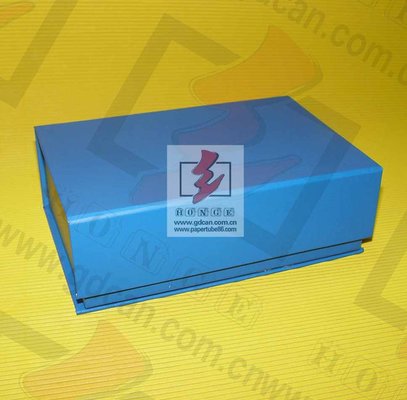 Blue Cardboard custom printed gift boxes Foil Lined Movable Cover