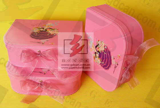 Girls Pink Kraft Paper Jewelry Box Personalized Glossy Lamination