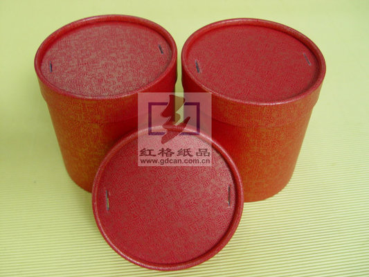 Red Cylinder Gift Wine Tube Box / Wine Bottle Gift Packaging Custom