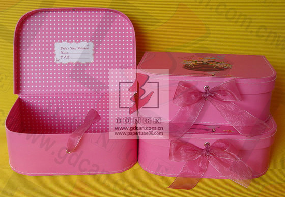 Girls Pink Kraft Paper Jewelry Box Personalized Glossy Lamination