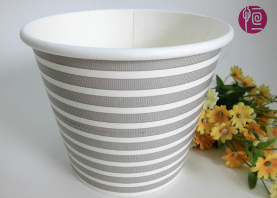 China 38oz Flower Paper Pot Advertising LOGO Printed Cross Stripe supplier