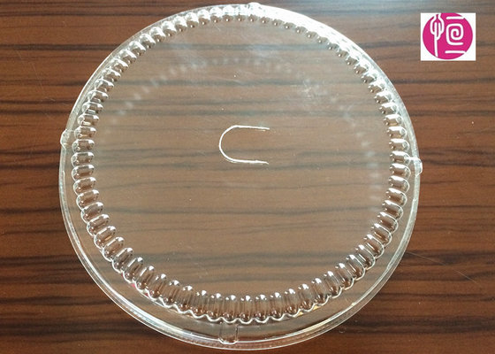 China 10oz BOPS 7.3g Flat Salad Bowl Lid For Noodle / Soup With A U Hole supplier